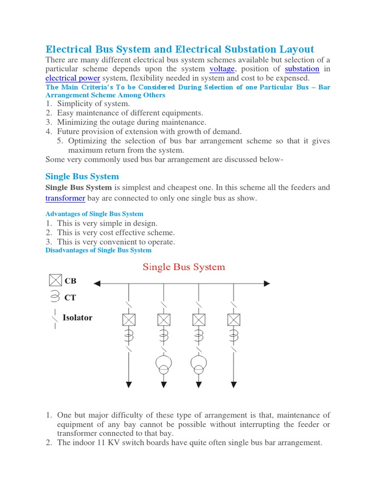 Bus Arrangement | PDF | Electrical Substation | Insulator (Electricity)