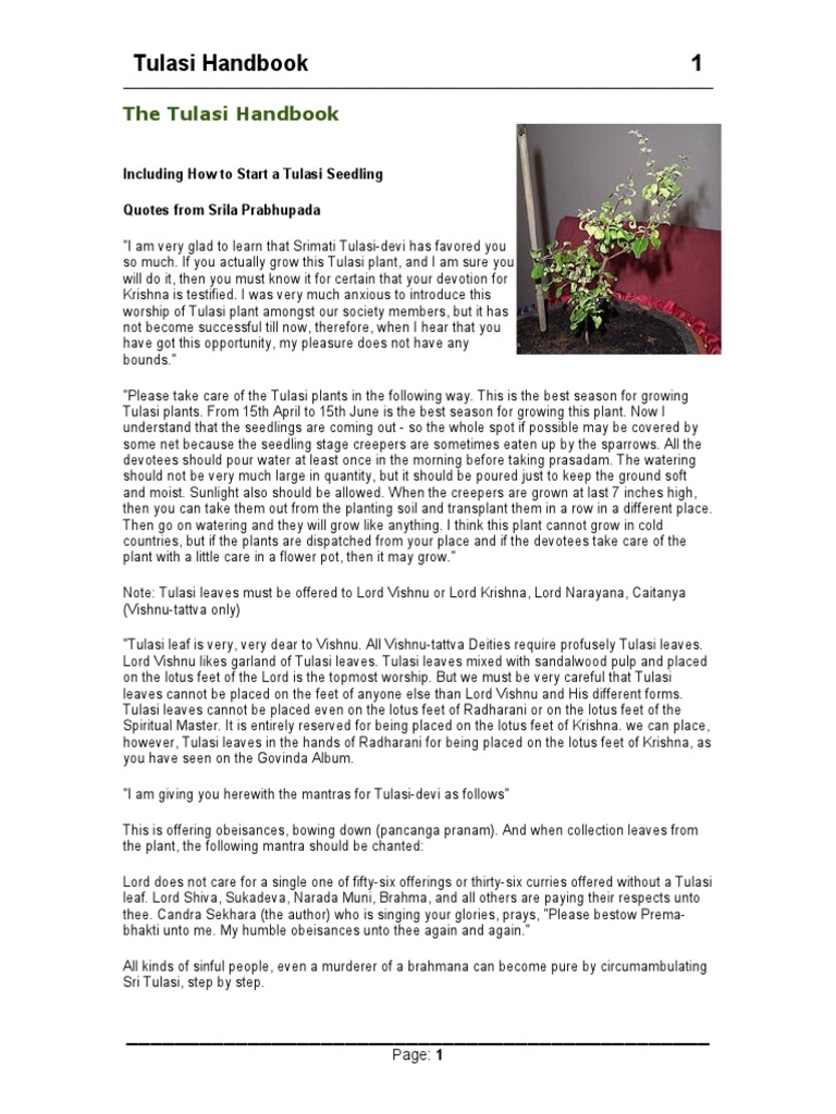 Tulasi Handbook | Download Free PDF | Manure | Soil