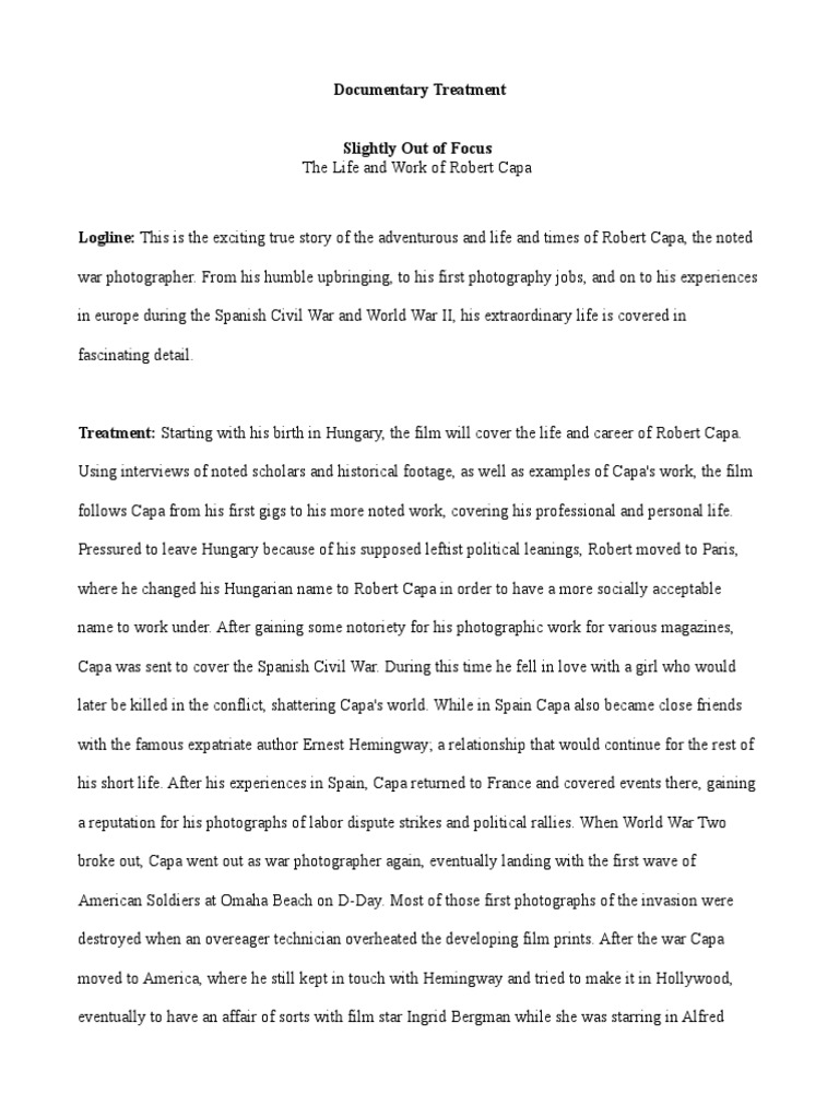 Documentary Treatment Example | Unrest | History