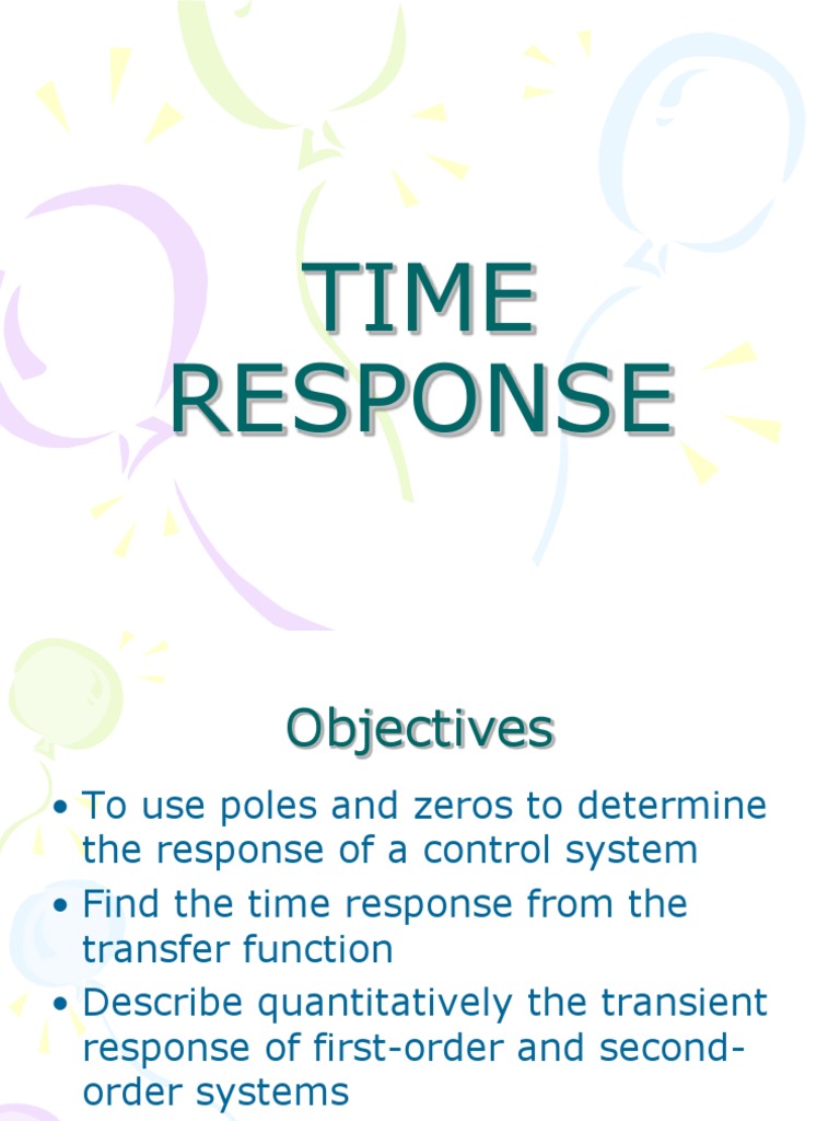 Time Response Lecture Note | PDF | Control Theory | Cybernetics
