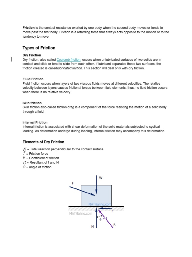 Friction | PDF | Friction | Drag (Physics)