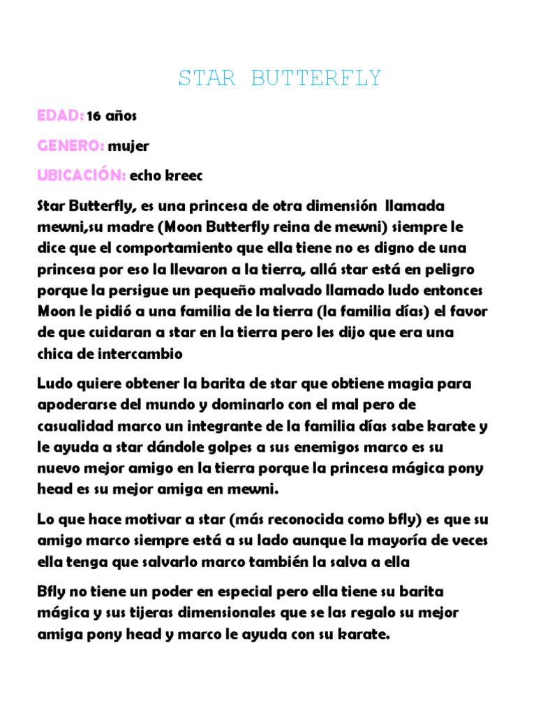 Star Butterfly: Princesa y Heroína | PDF | Novela negra, policíaca y ...