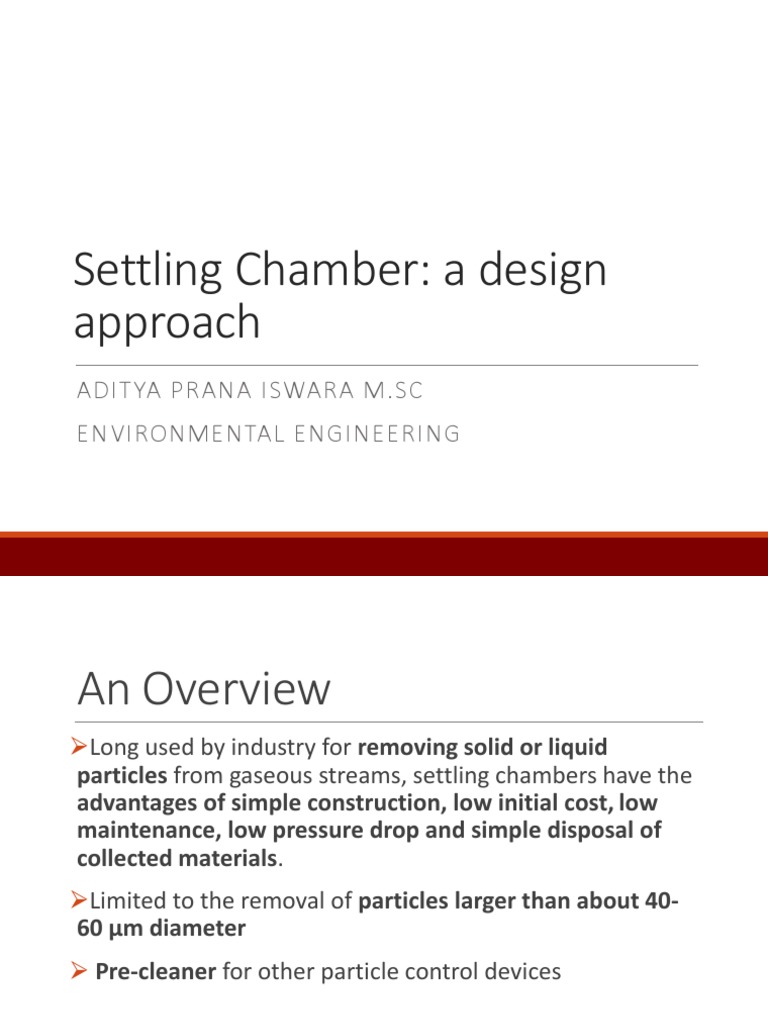 Settling Chamber Design Overview | PDF | Gases | Physical Quantities