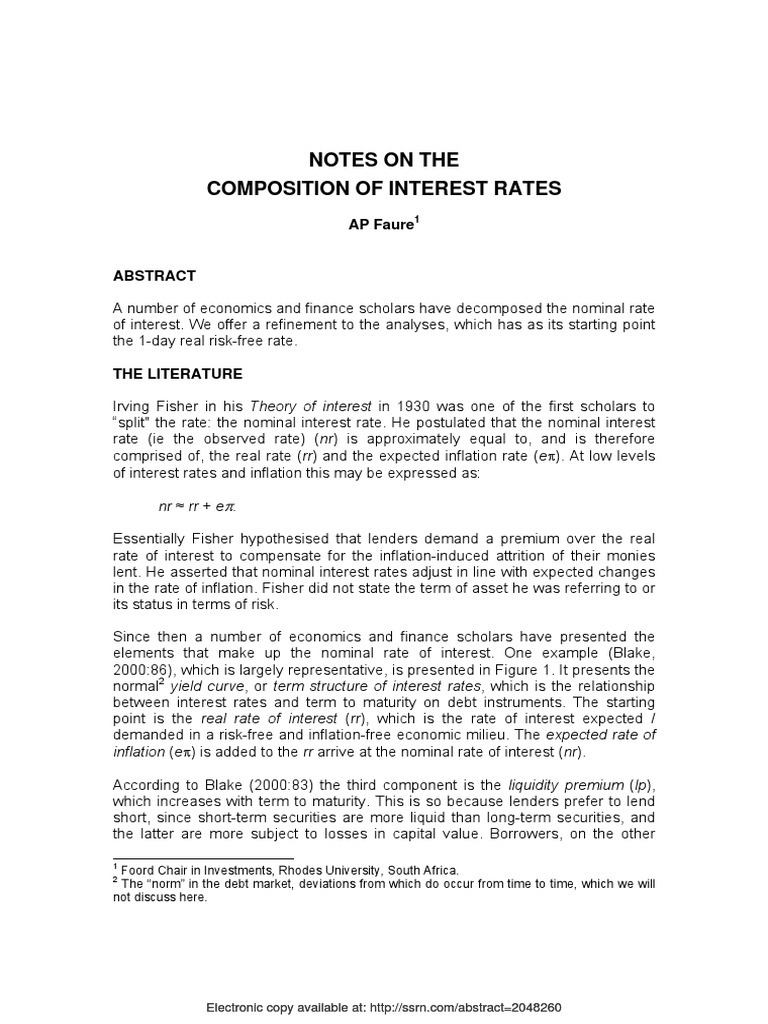 Composition of Interest Rate | PDF | Yield Curve | Interest