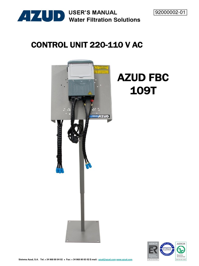 Azud FBC 109T User S Manual | PDF | Valve | Switch