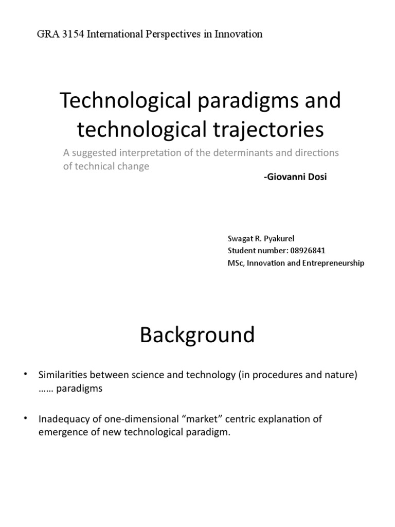 Technological Paradigms and Technological Trajectories | PDF | Paradigm ...