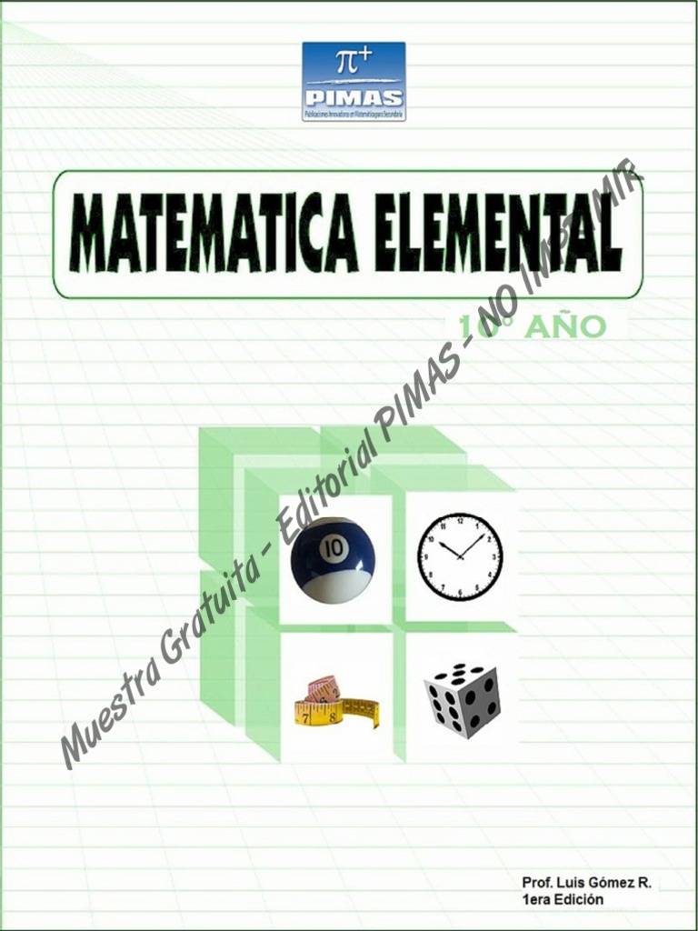 10° Matematica Elemental Precalculo Vol. I (Digital para El Colegio ...