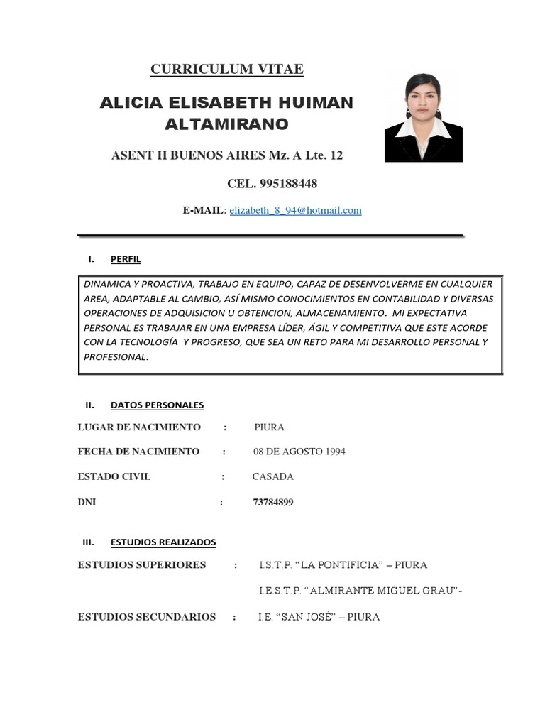Curriculum Vitae Simple Eli | PDF