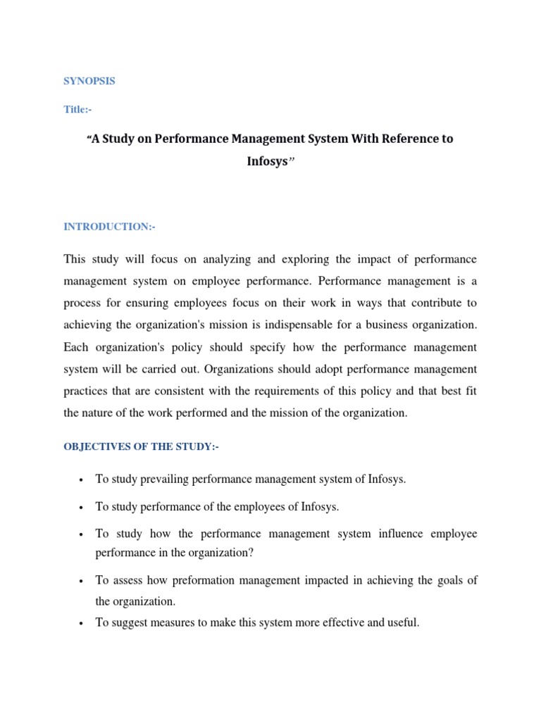 A Study On Performance Management System With Reference To Infosys ...