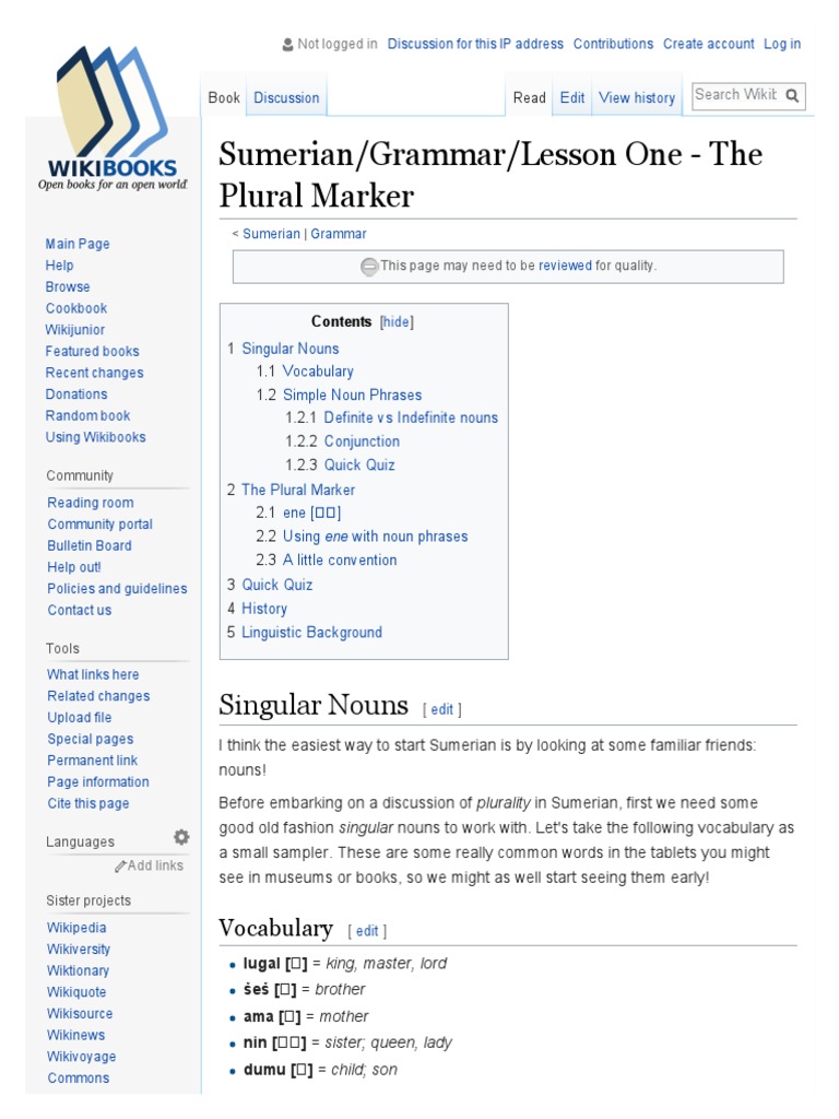 Sumerian - Grammar - Lesson One - The Plural Marker - Wikibooks, Open Books For An Open World ...