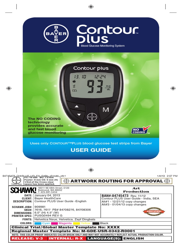 Contour Plus Meter User Guide | Medical Specialties | Medicine