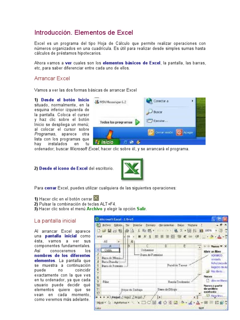 SEMANA 1 Introduccion Elementos Excel | PDF | Point and Click | Microsoft Excel