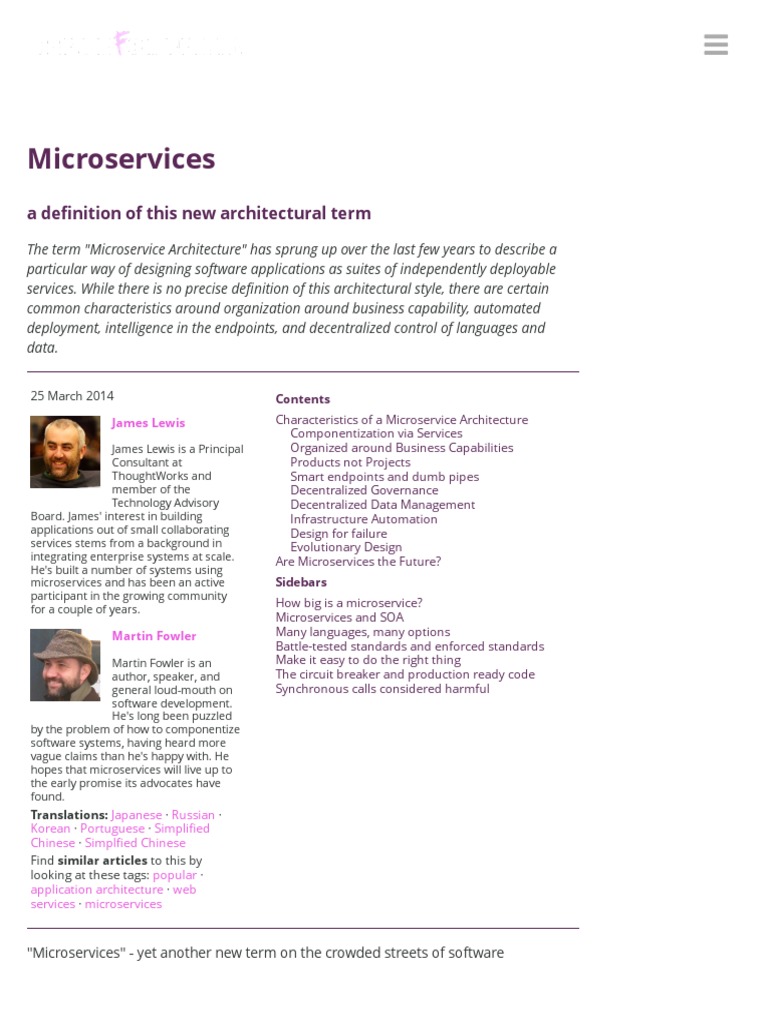 Fowler Microservices | PDF | Application Programming Interface ...