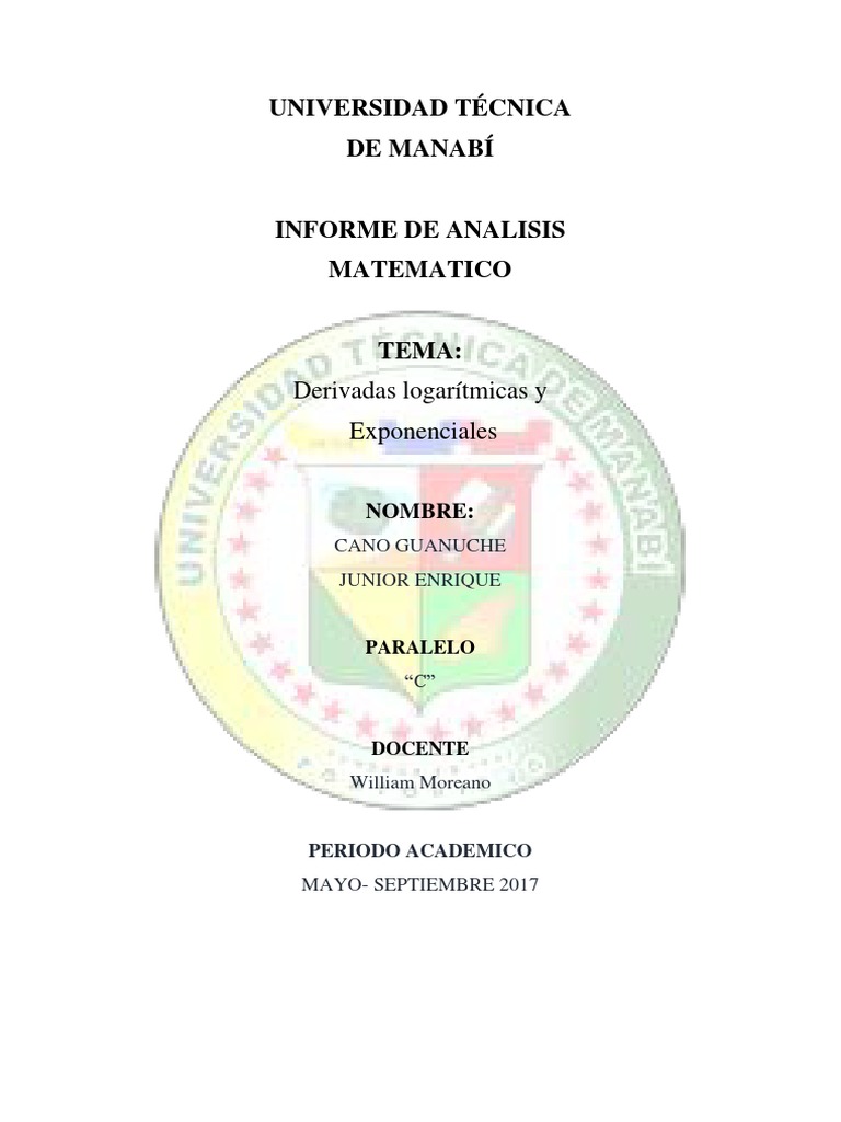 Derivadas Logarítmicas y Exponenciales | PDF | Logaritmo | Funcion ...