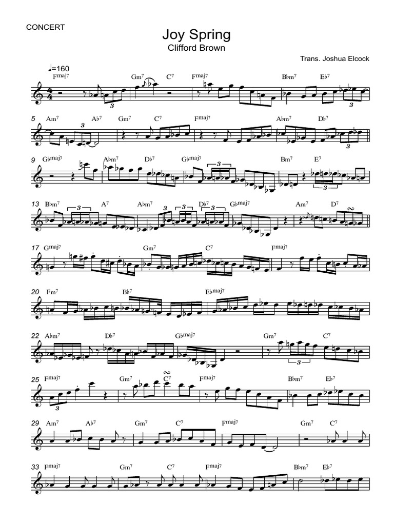 Joy-Spring- Clifford Brown COMPLETE - Full Score
