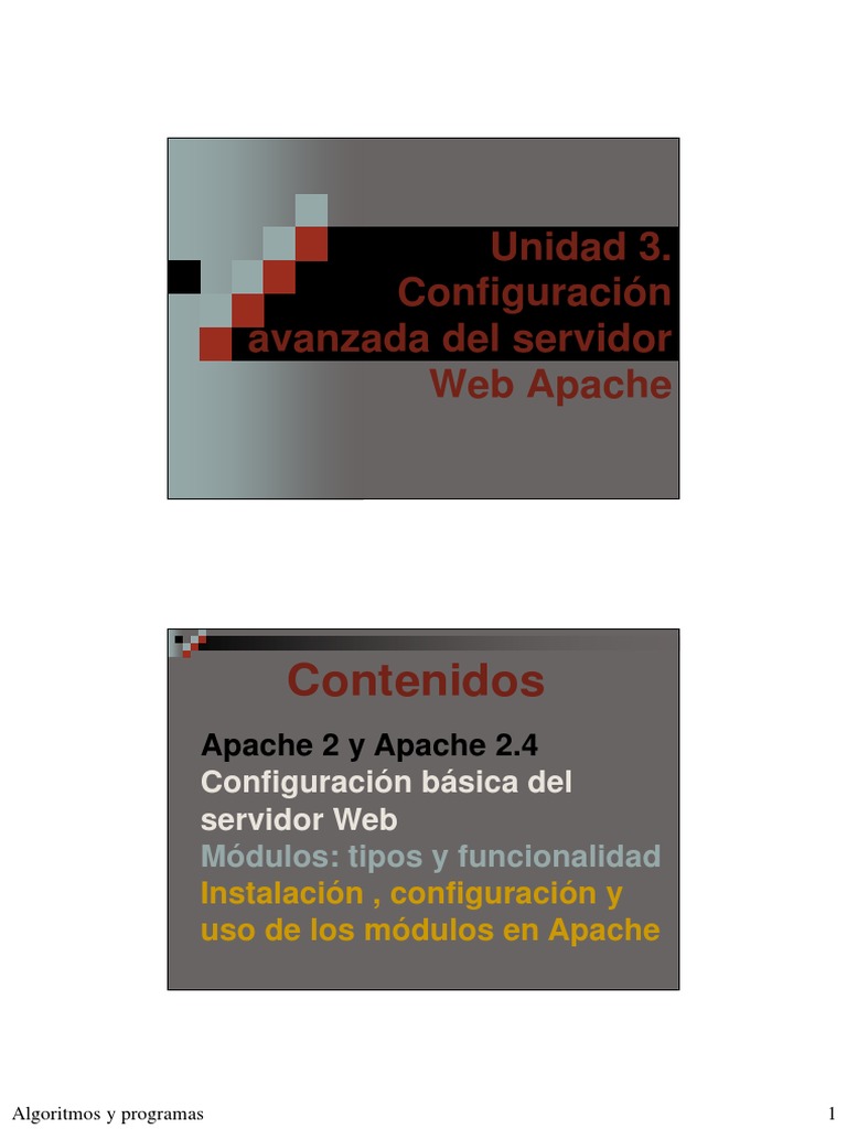 Unidad 3. Configuración Avanzada Del Servidor Web Apache | PDF ...