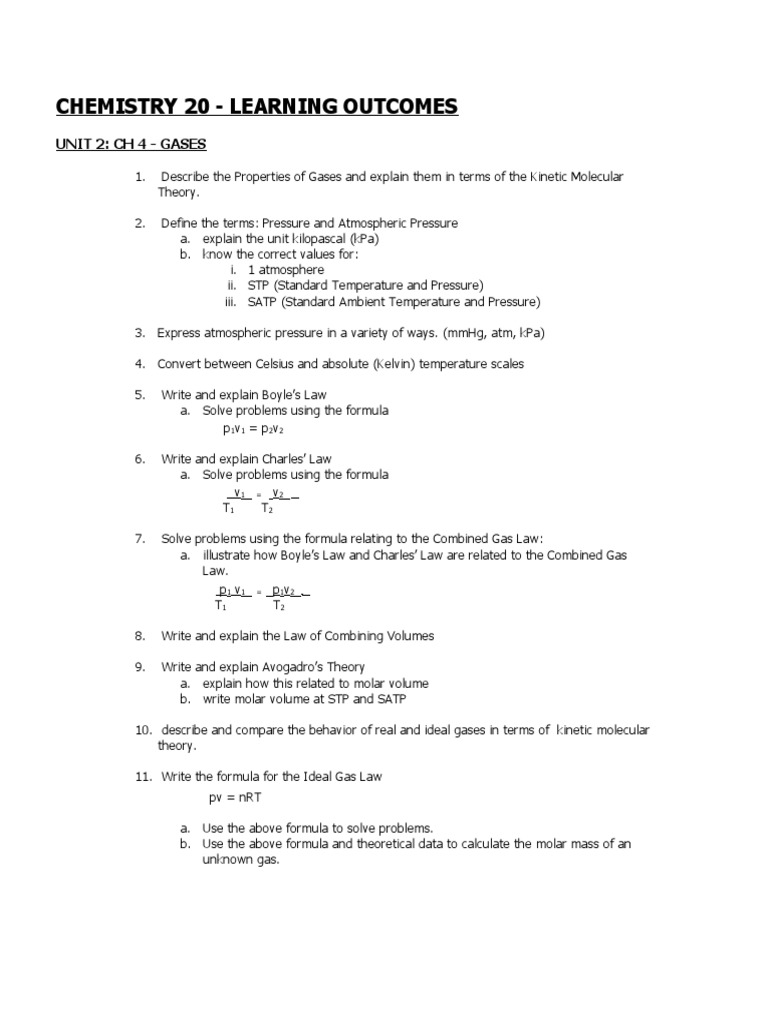 Learning Outcomes | PDF | Science & Mathematics