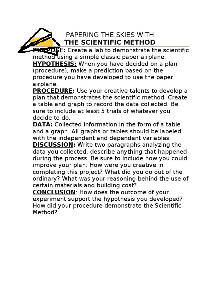 Paper Airplane Scientific Method Lab | PDF | Teaching Methods & Materials