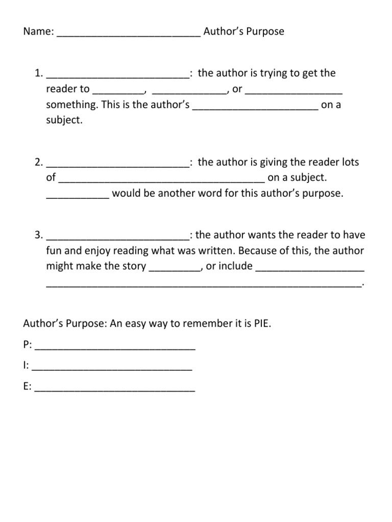 Author's Purpose Guided Notes | PDF | Language Arts & Discipline
