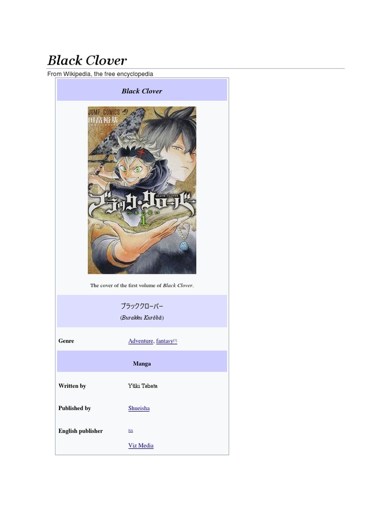 Black Clover | PDF | Manga | Japanese Literature