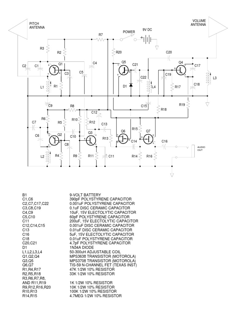 Theremin Schematic | Electronics | Electrical Equipment
