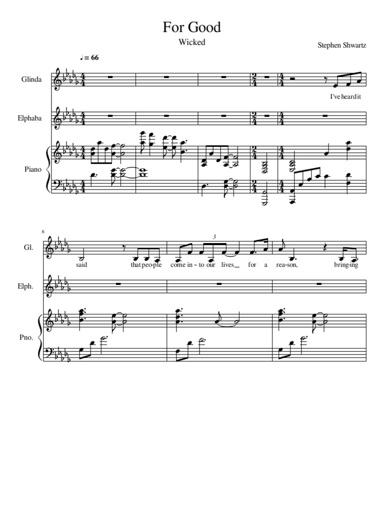 Changed for Good: A Musical Reflection | PDF