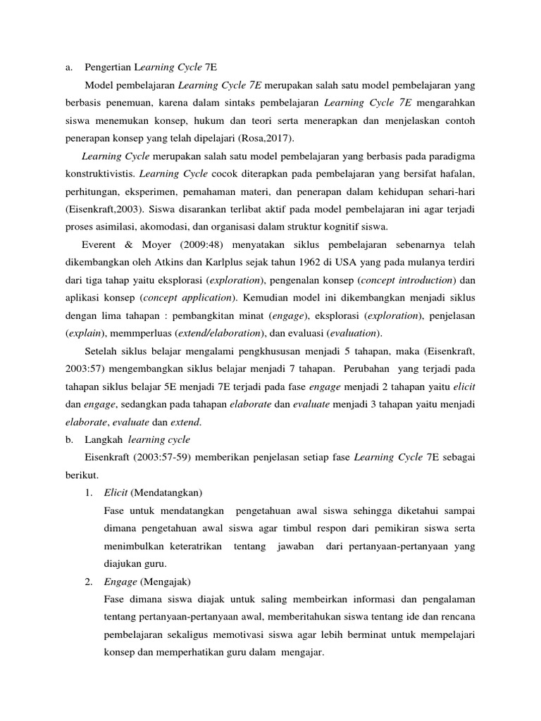 Model Pembelajaran Learning Cycle 7E | PDF