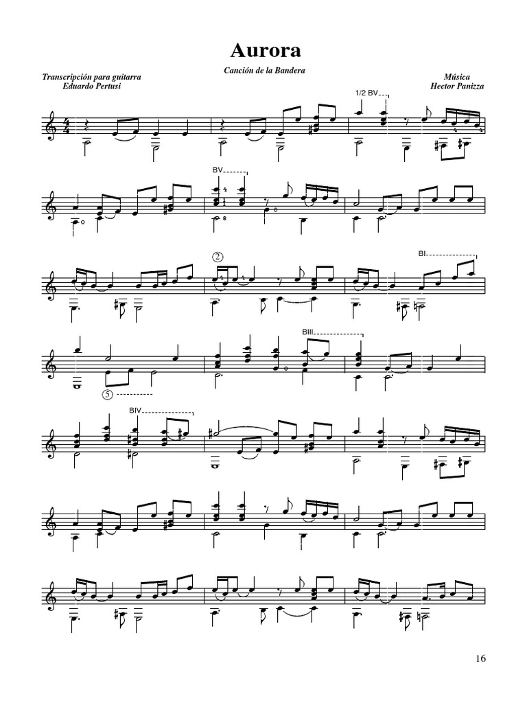 Aurora Guitarra Solista | PDF | Composiciones musicales vocales | Ópera
