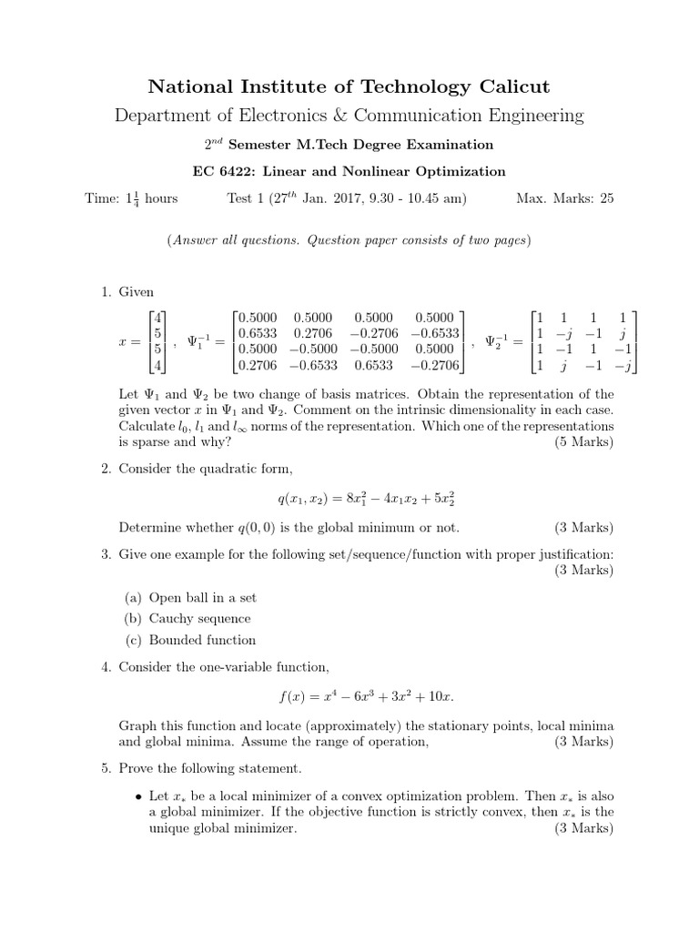 LNO Problem Sheet | PDF | Sequence | Mathematical Optimization