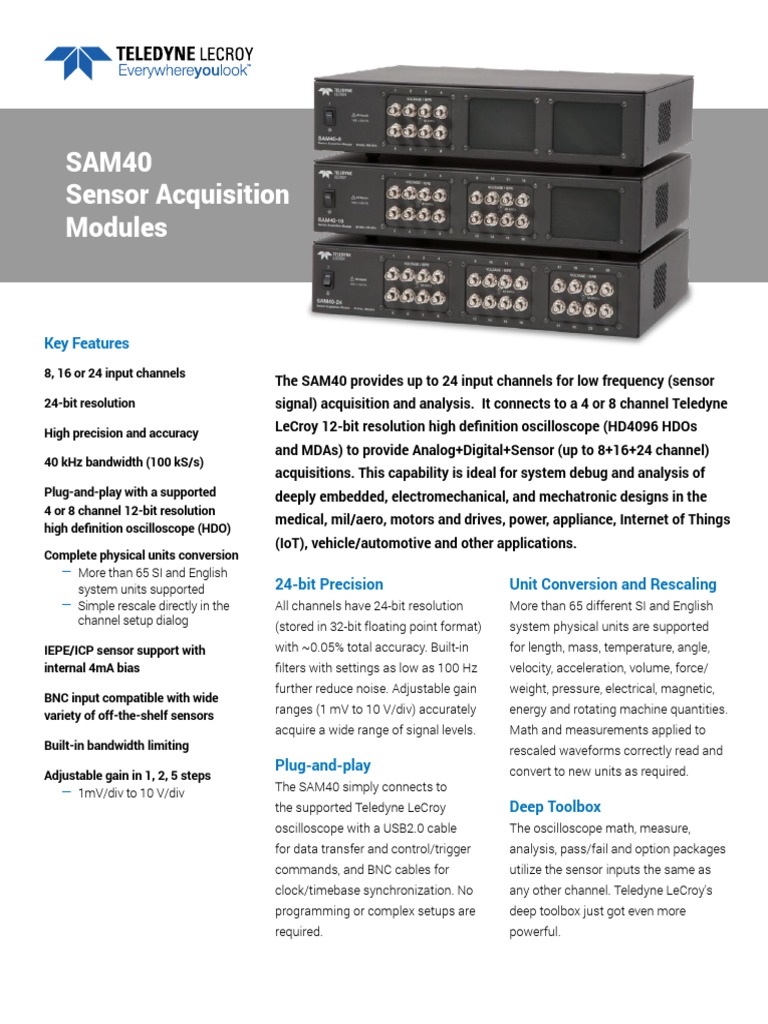 Sam40 Datasheet 1152201 | PDF | Bandwidth (Signal Processing) | Sensor