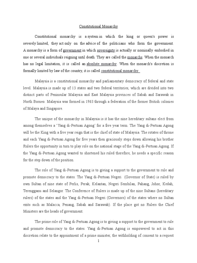 Government Sovereignty Monarchs Absolute Monarchy Constitutional ...