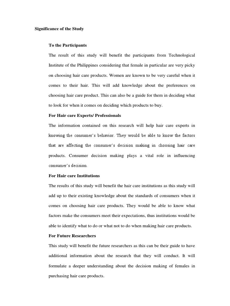 Significance of The Study | PDF