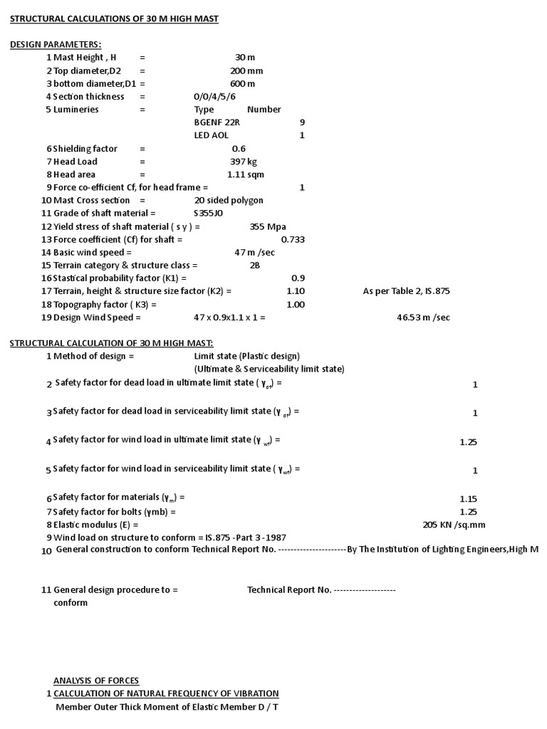 Mast Design | PDF | Screw | Strength Of Materials