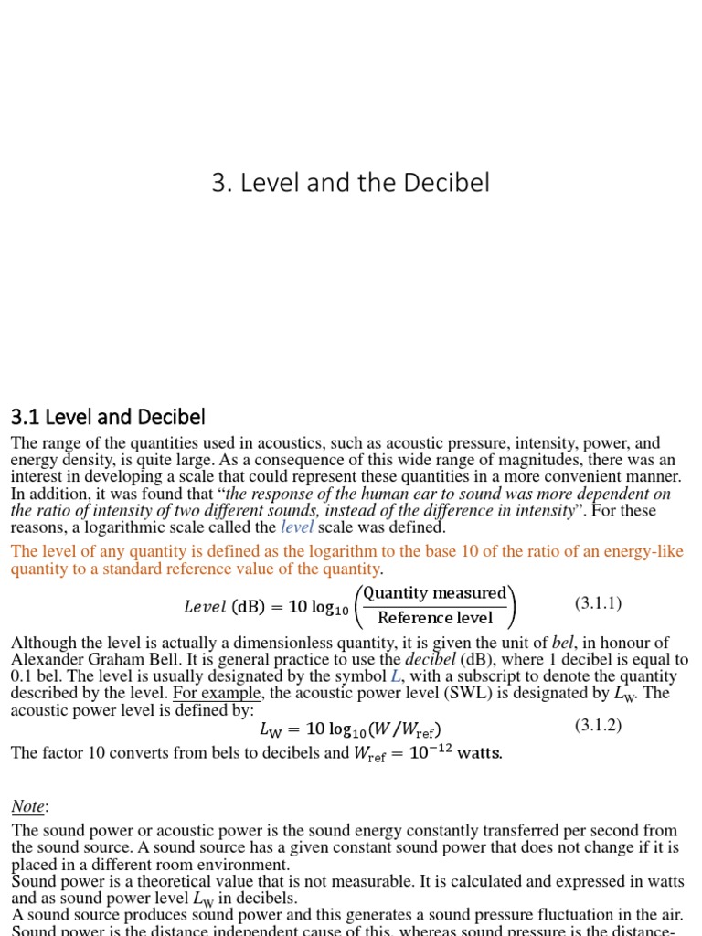 Understanding Decibel Levels In Acoustics Pdf Decibel Sound