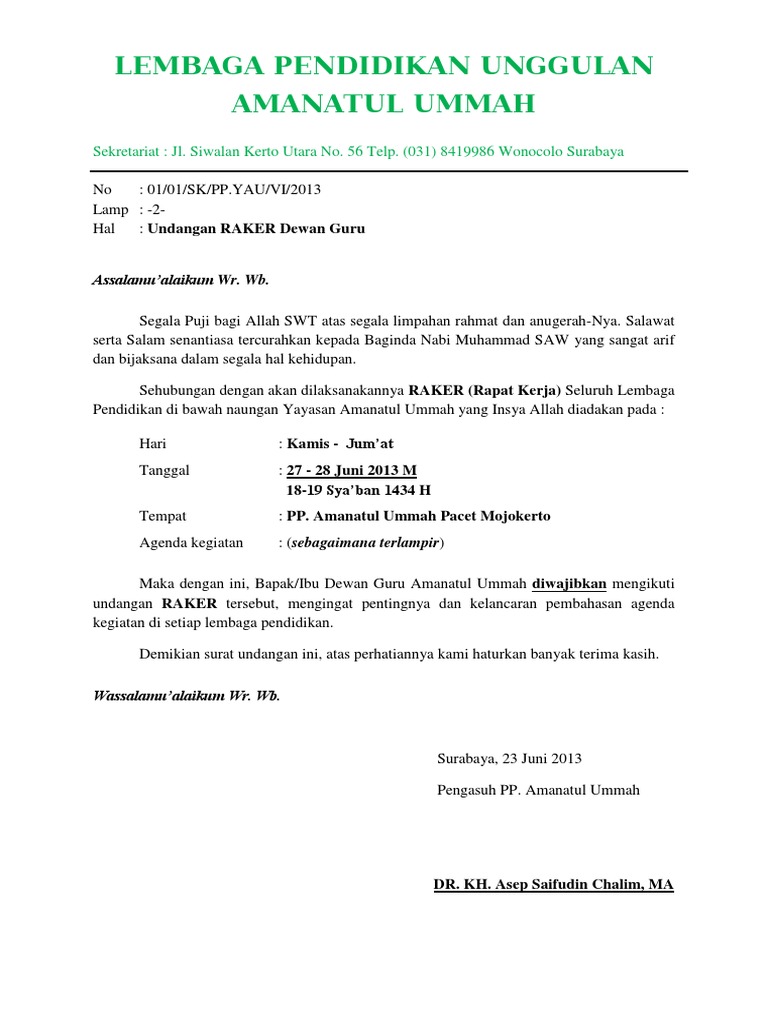 Undangan Raker | PDF