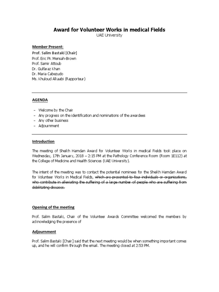 Award For Volunteer Works in Medical Fields: Member Present | PDF | Science & Mathematics