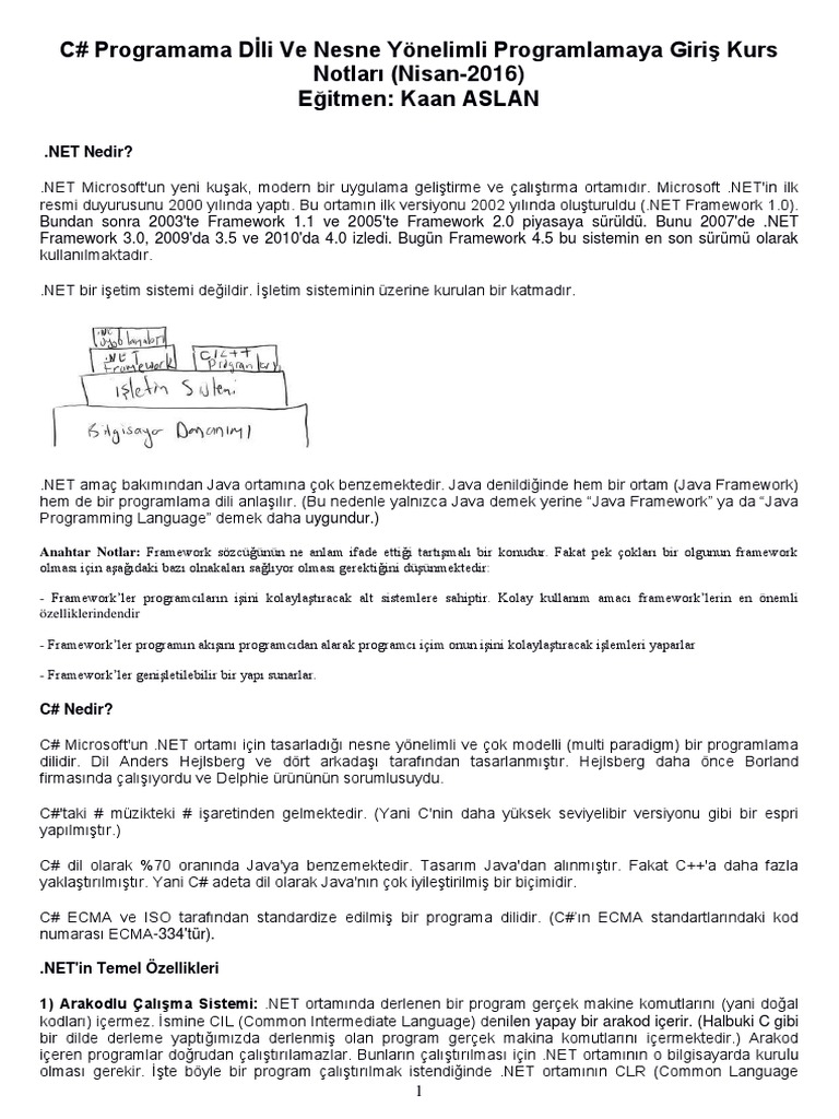 Nesne Yönelimli Programlama Ders Notları | PDF