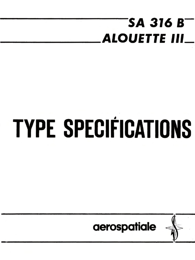 SA316B Alouette3 TypeSpecifications SPEC 19730101 | PDF