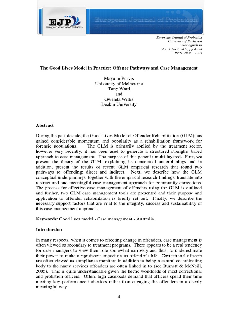 The Good Lives Model in Practice | PDF | Goal | Motivation