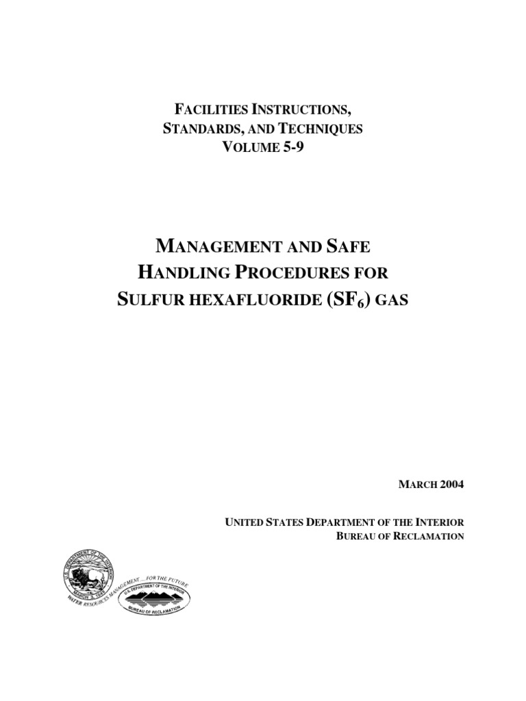 Management and Safe Handling Procedures For (Sf6) Gas | PDF | United ...
