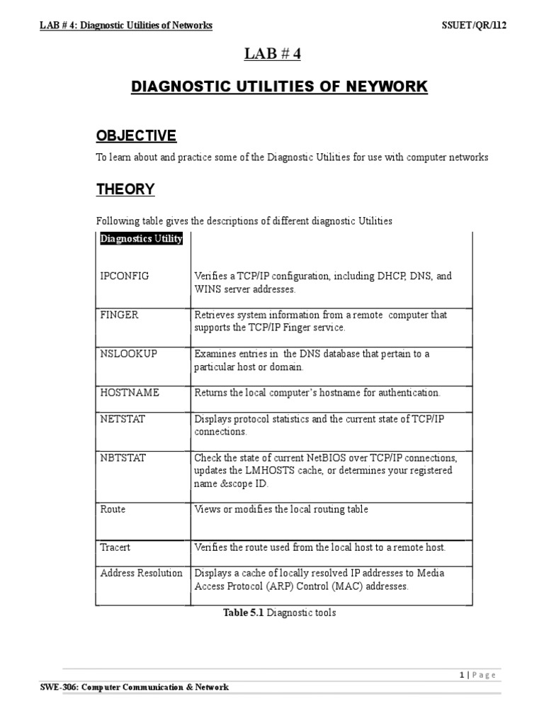 Network Diagnostic Utilities Guide | PDF | Ip Address | Domain Name System