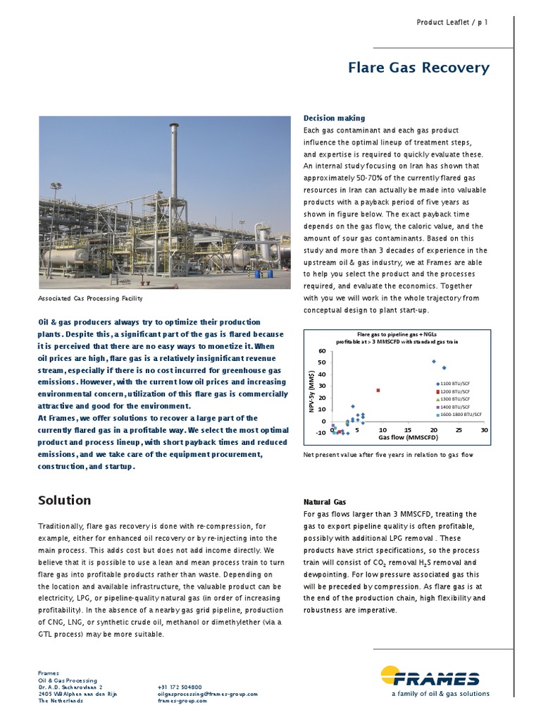 Product Leaflet Flare Gas Recovery Web | PDF | Natural Gas | Liquefied ...