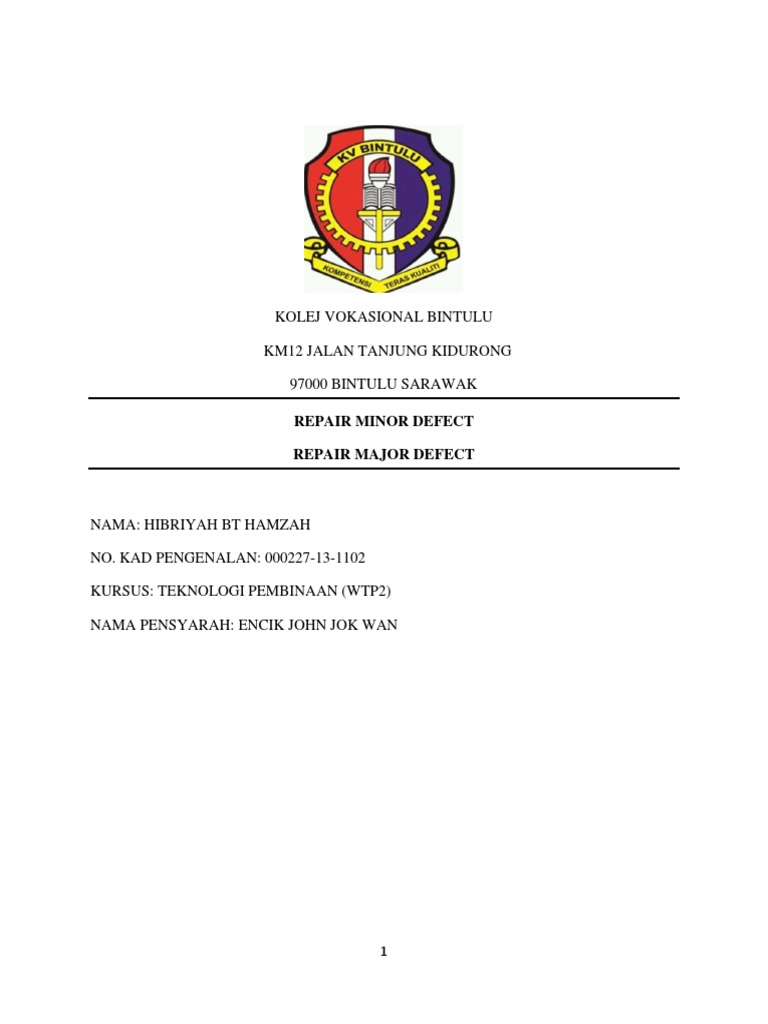 Repair Minor or Major Defects | PDF