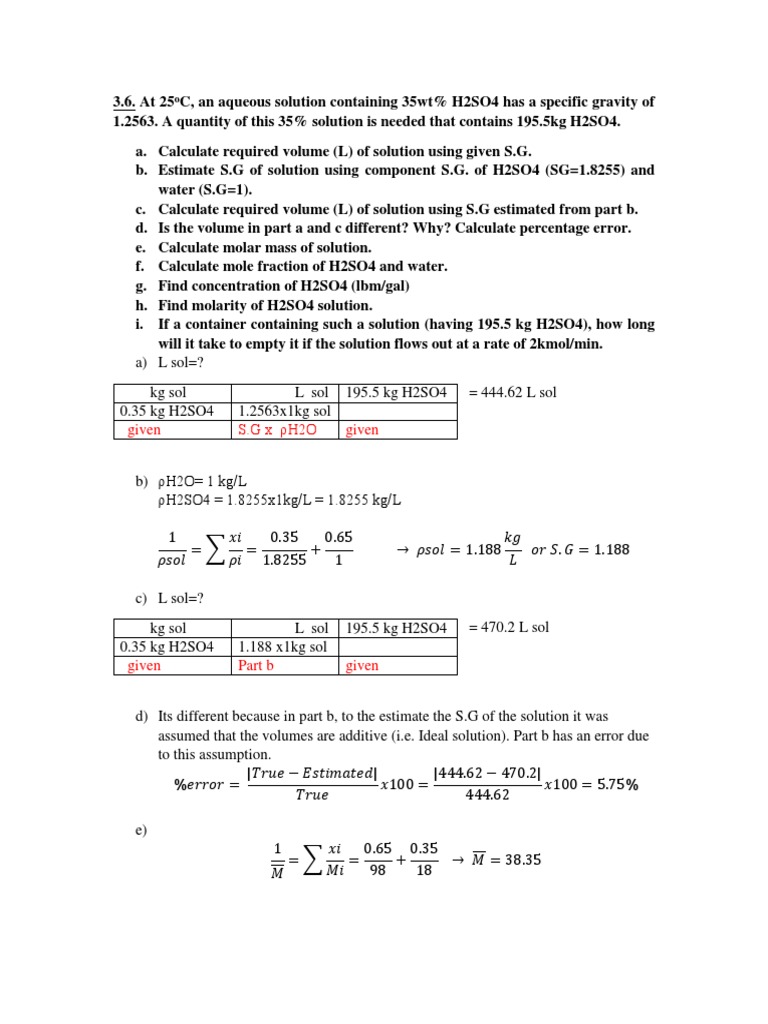 Concentration | Mole (Unit) | Solution