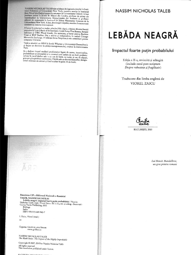 Lebada Neagra N N Taleb | PDF