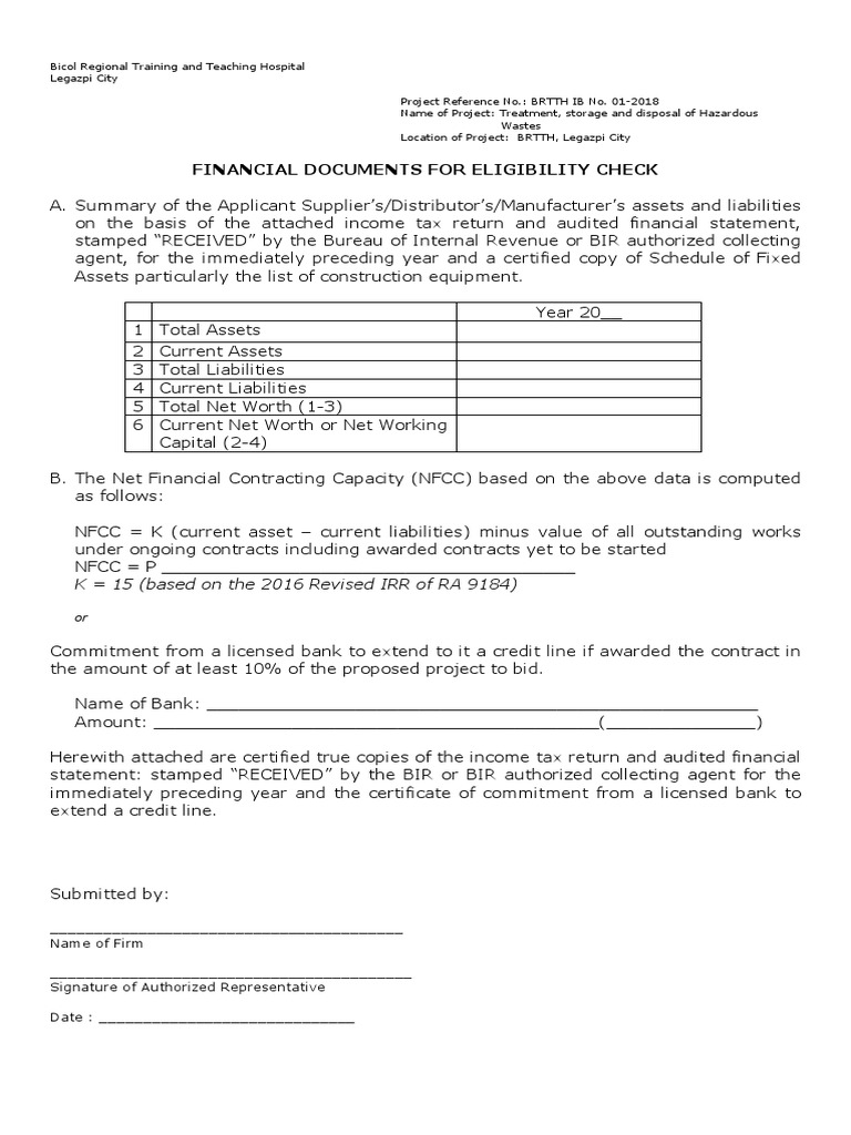 NFCC form