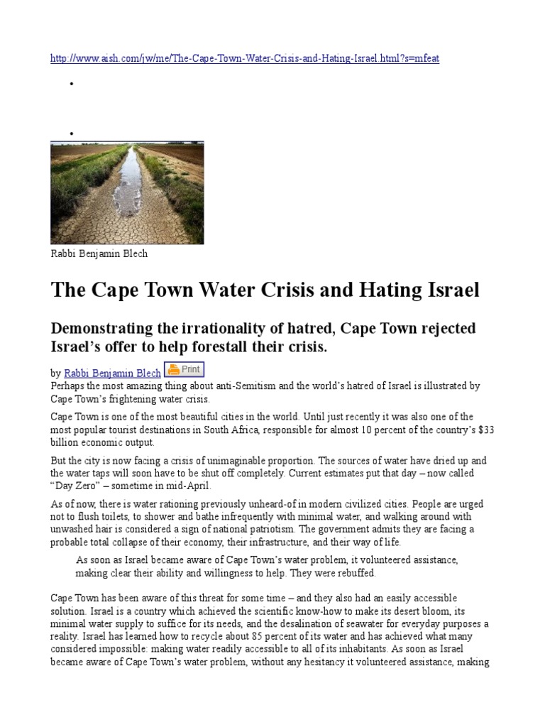 Cape Town, Water, Watercrisis | PDF | Torah | Jews