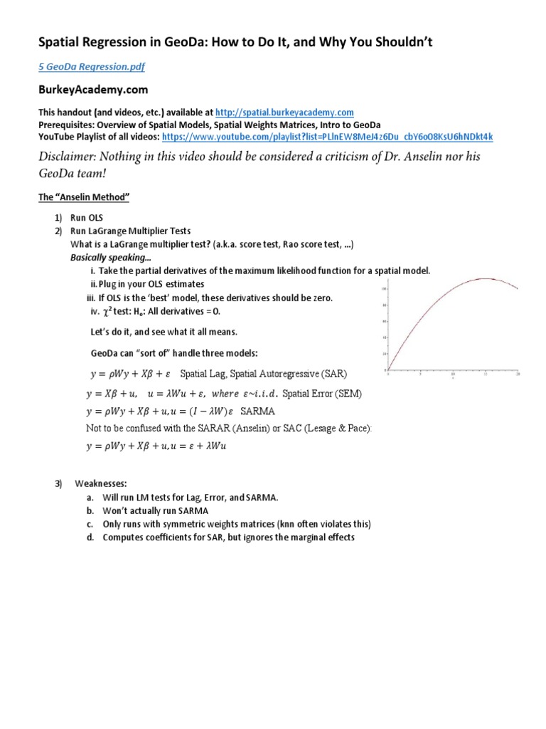 5 GeoDa Regression Import PDF | PDF | Ordinary Least Squares ...