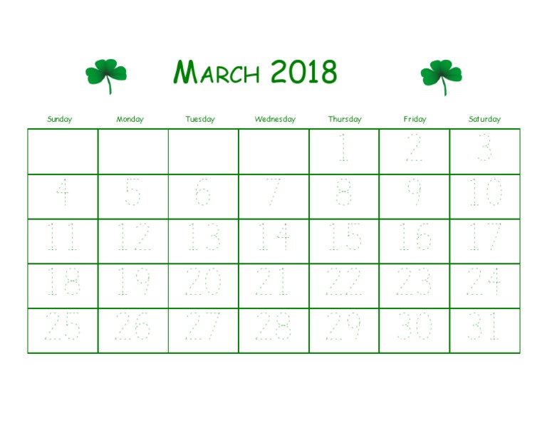 Traceable Calendar March 2018 | PDF | School Types | Schools