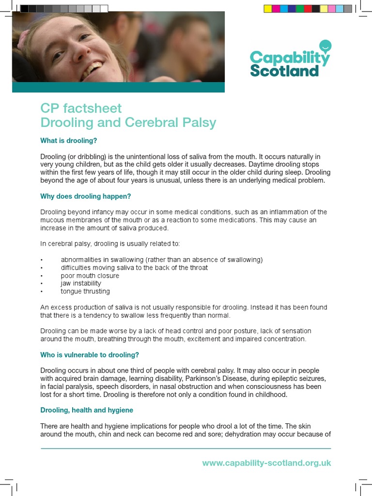 CP Factsheet Drooling and Cerebral Palsy | PDF | Cerebral Palsy ...
